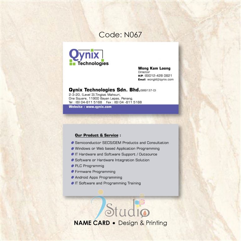 Name Card Design Services in Penang, Malaysia | Istudio2U